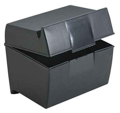 OXFORD Black Plastic Index Card File Box 6PDW1 OXF01461 Grainger