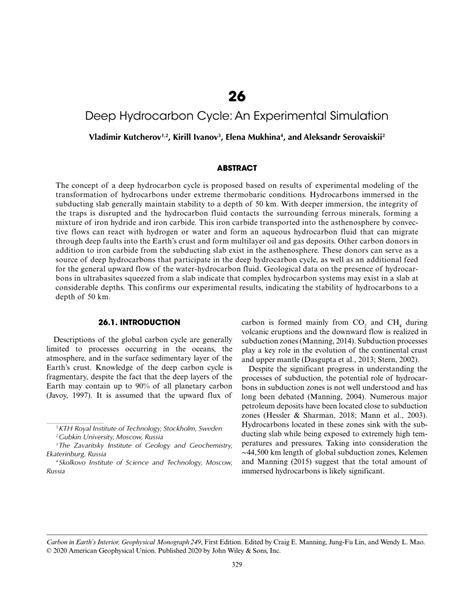 PDF Deep Hydrocarbon Cycle An Experimental Simulation