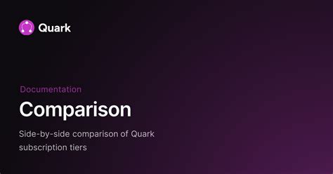 Comparison Quark