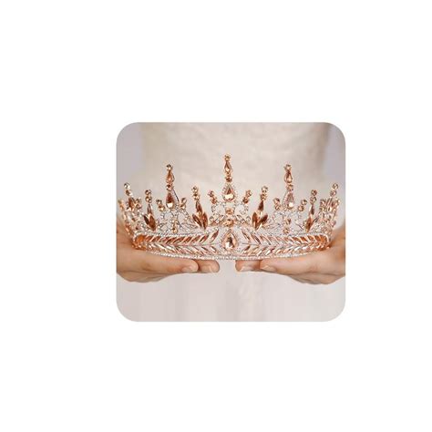 Jwicos Baroque Queen Crown For Women Rhinestone Crystal Wedding Crown