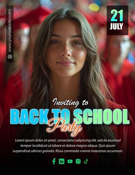 Fun Back To School Event Customizable Flyer Design Premium Ai