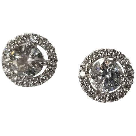 20 Carat Total Weight Round Diamond Stud Earrings For Sale At 1stdibs