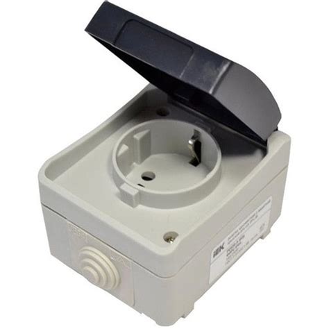 Купить розетка IEK ФОРС IP54, открытый монтаж, с заземлением, Серый ...
