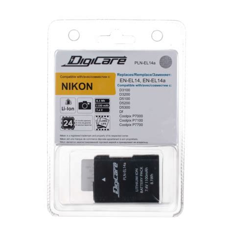 Аккумулятор Nikon EN-EL14a для Nikon D3100/DF/D3200/D3300/D3400/ D5100 ...