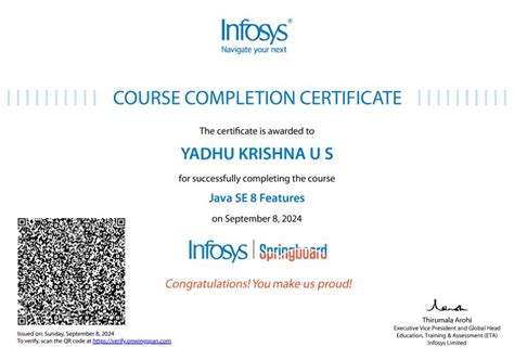 Yadhu Krishna U S On Linkedin Javase8 Certification