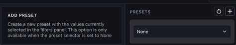 Tweak An Existing Preset Save As A New Preset Bugs And Issues