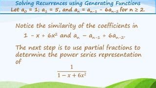 Generating Functions Solve Recurrence PPT