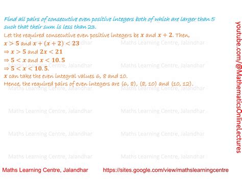Class 11 Chapter 6 Linear Inequations System Of Linear Inequationslecture 2pdf