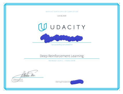 Udacity Verified Certificate