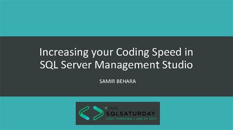 Increasing Your Coding Speed In SQL Server Management