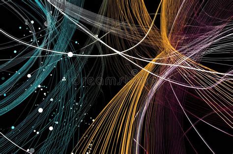 Abstract Representation Of Machine Learning With Tangled Data Loops In Vibrant Colors And