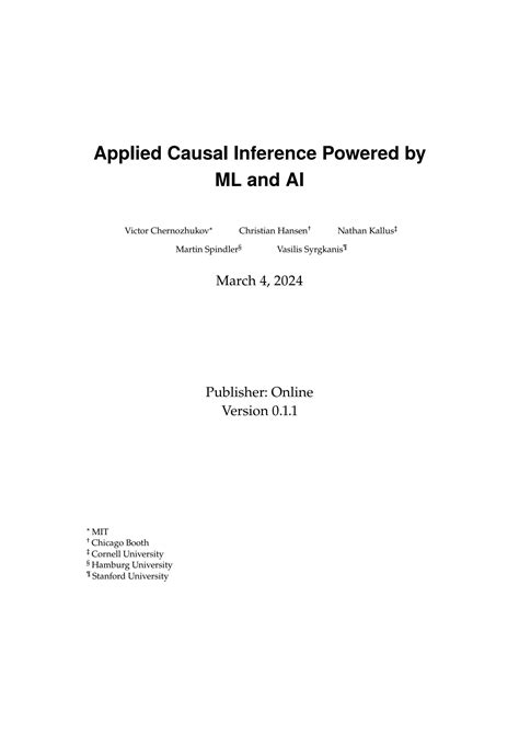 Solution Applied Causal Inference Powered By Ml And Ai Studypool