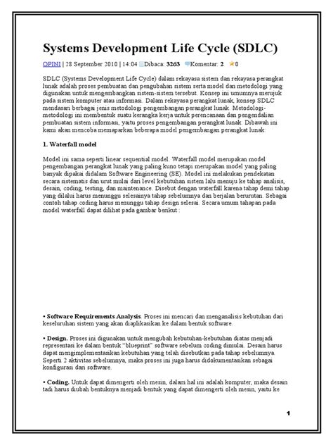 Systems Development Life Cycle Pdf Software Development Process