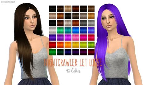 Sims 4 Hairs Nessa Sims Nightcrawler S Let Loose Hairstyle Retextured