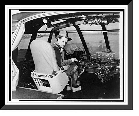 Historic Framed Print Howard Hughes Seated In Cockpit Of Wooden