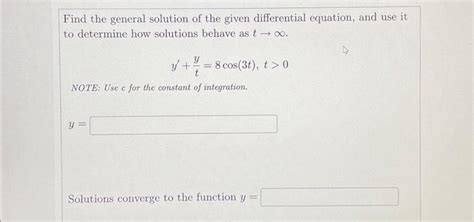 Solved Find The General Solution Of The Given Differential Chegg