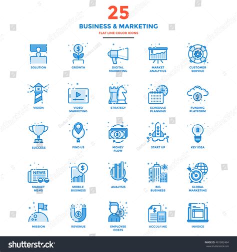 Set Modern Flat Line Icon Concept Stock Vector Royalty Free Shutterstock