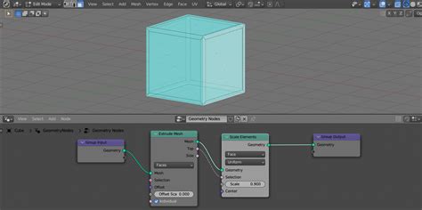 Простейший Inset Faces на Blender Geometry Nodes