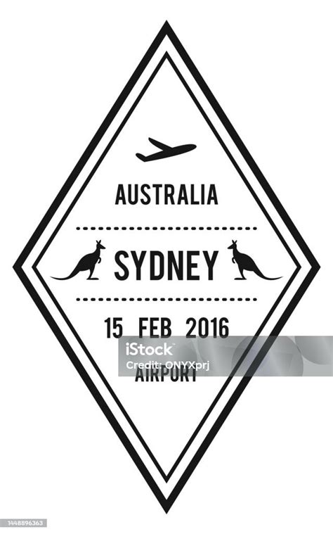 Tanda Kedatangan Bandara Stempel Pass Perbatasan Internasional Ilustrasi Stok Unduh Gambar
