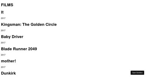 React Films Starter Codesandbox