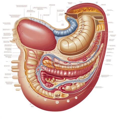Diagrama Detalhado Da Anatomia Do Estômago Humano Com Rótulos Imagem