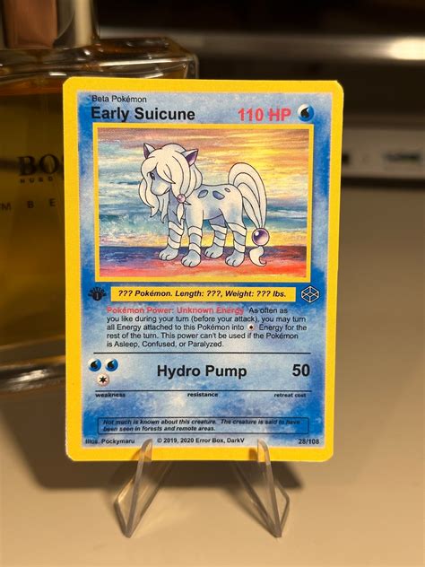 Early Suicune Ancient Suicune Custom Pokemon Art Card Wotc Etsy