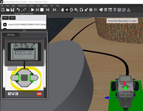 Lego Mindstorms Ev3 Use Virtual Robotics Toolkit Vat To Practice Line Following The Coding Fun