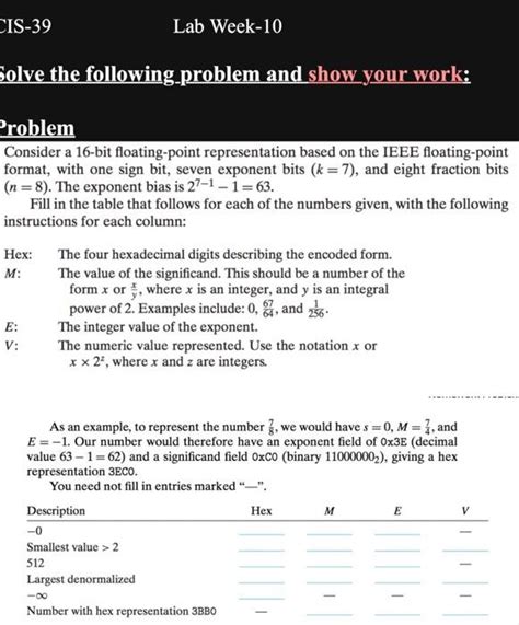 Solved Consider A 16 Bit Floating Point Representation Based