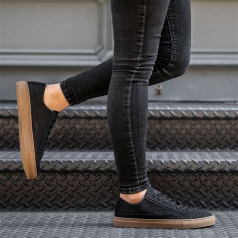 Womens Kicks Canvas Sneaker In Black Gum Sole Nothing New®