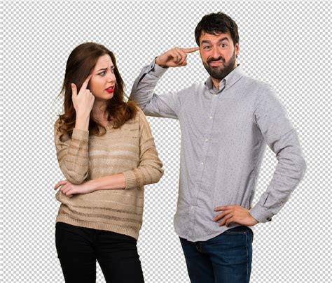 Premium Psd Young Couple Making Crazy Gesture