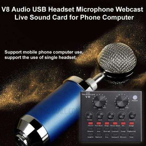 V Audio USB External Sound Card Headset Microphone Webcast Personal Entertainment Streamer Live