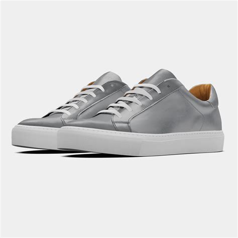 Gray Leather Sneakers