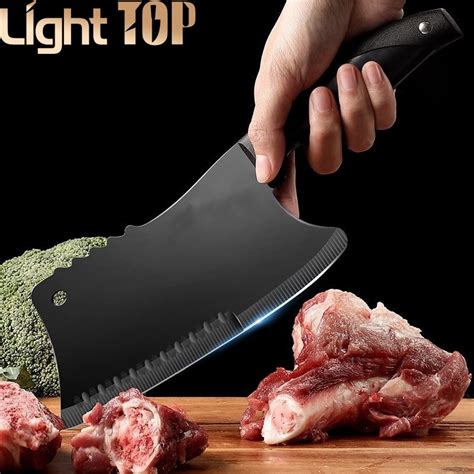 고경도 정육점 칼 절단 이중 목적 스테인레스 스틸 뼈 절단 칼 고기 칼 뼈 노크 Aliexpress