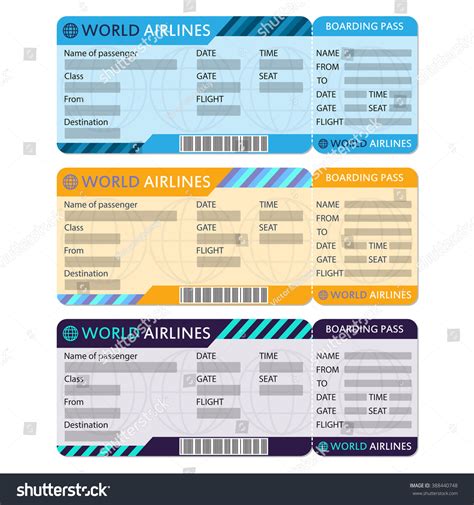 Blank Plane Ticket Template Printable