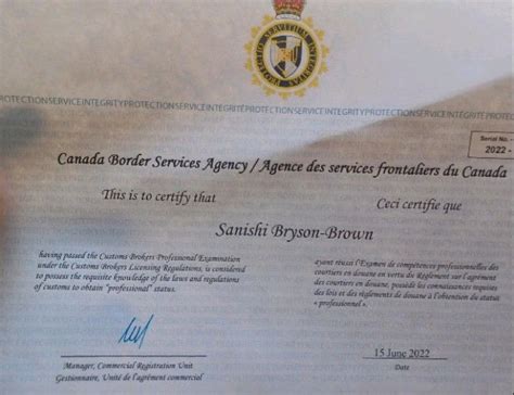 Sanishi Bryson Brown On Linkedin ️passed My Cbsa Customs Broker Professional…