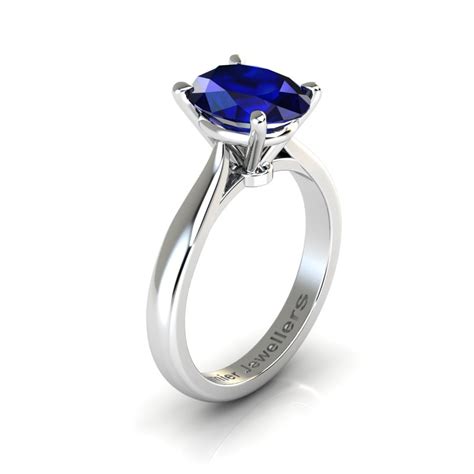 Solitaire Oval Sapphire Ring Yellow Sapphire Ring