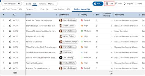 Different Views On Execution Board Nimble Knowledge Base