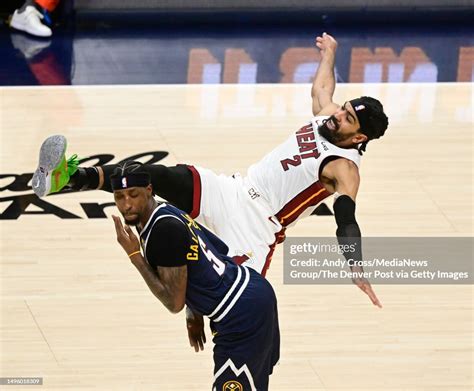 Kentavious Caldwell Pope Of The Denver Nuggets Upends And Fouls Gabe
