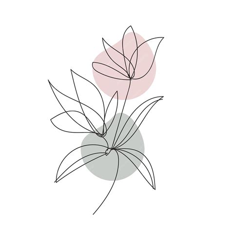 Premium Vector One Line Drawing Minimalist Flower Illustration In