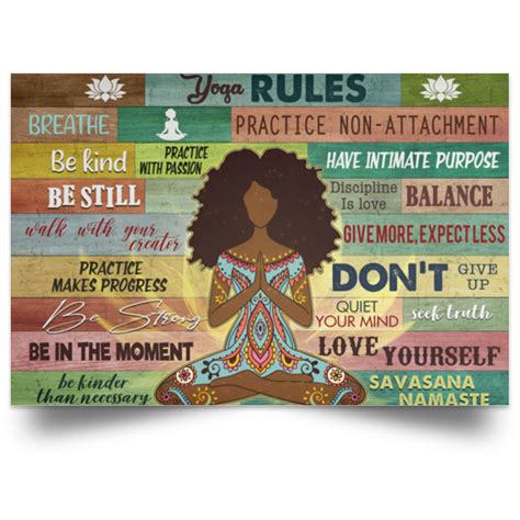 Yoga Rules Poster Black Girl Meditation Poster African Woman Yoga Art