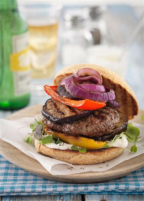 Lamb Burger With Grilled Vegetables License Images 11375677 Stockfood