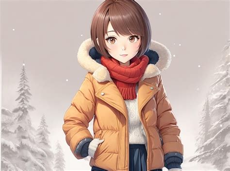 Anime Girl Winter Outfit