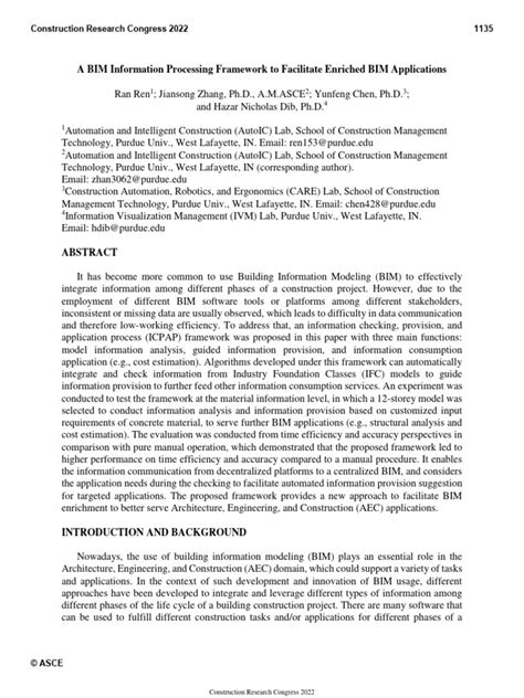 A Bim Information Processing Framework To Facilitate Enriched Bim