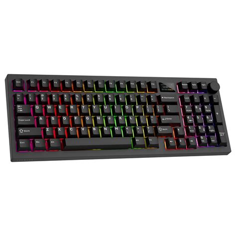 tecware spectre 96 lcd tri mode wireless keyboard black double shot