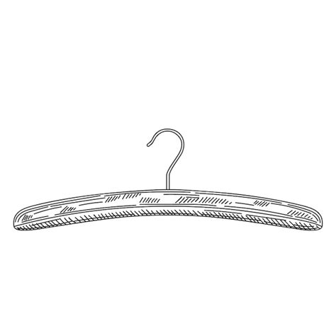 Premium Vector Wooden Coat Hanger In Vintage Engraved Style Sketch Of
