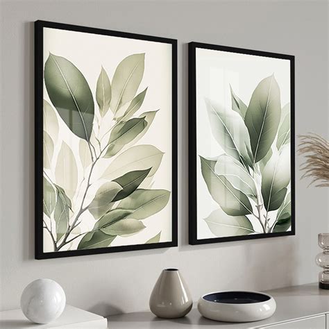 Kit De Quadro Decorativo Com Vidro Folhagem Verde Elo7
