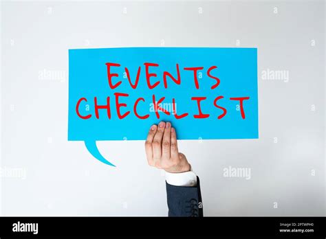 Writing Displaying Text Events Checklist Word Written On Invaluable