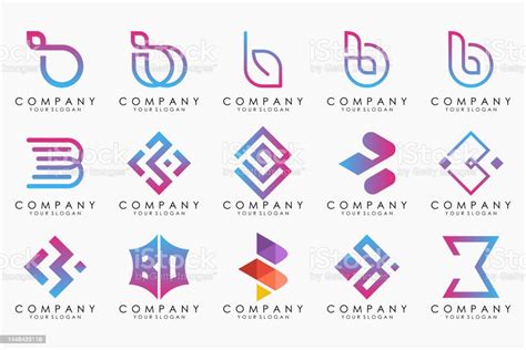 창조적 인 편지 B 로고 디자인 템플릿 세트 고급 스러움 우아한 간단한 사업을위한 아이콘 3에 대한 스톡 벡터 아트 및 기타