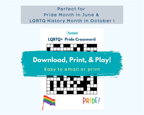 Lgbtq Pride Crossword Puzzle Pride Month 2 Pages Puzzles Etsy