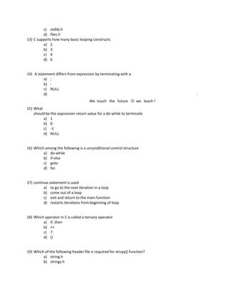 C Programming DOC Programming Languages Computing